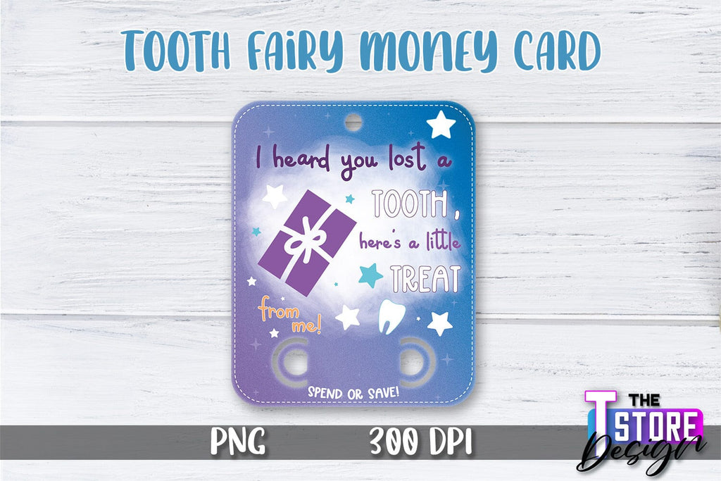Tooth Fairy Money Card PNG Design | Tooth Fairy Money Holder | Kids PNG ...