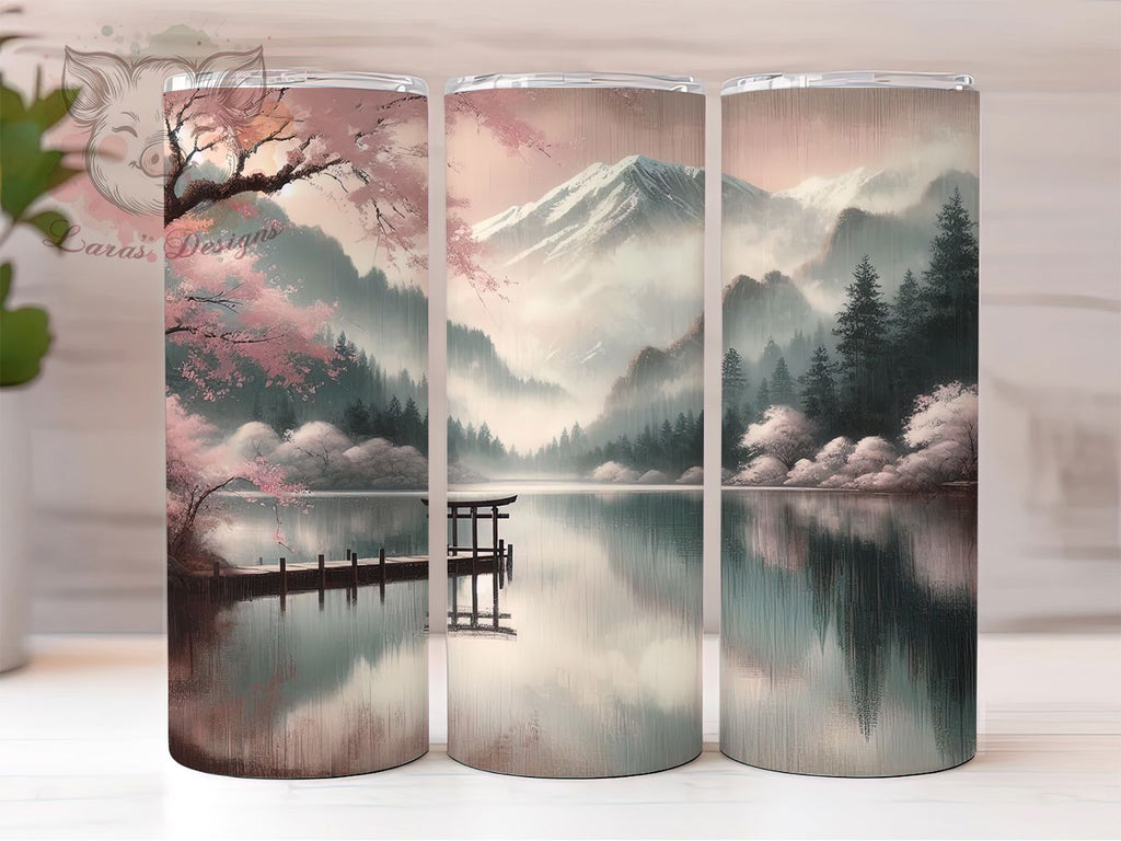 Torii Gate Sakura 20oz Spring Tumbler, Sakura Cherry Blossom Design ...