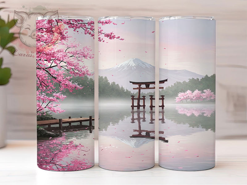 Torii Gate Sakura 20oz Spring Tumbler, Sakura Cherry Blossom Design ...