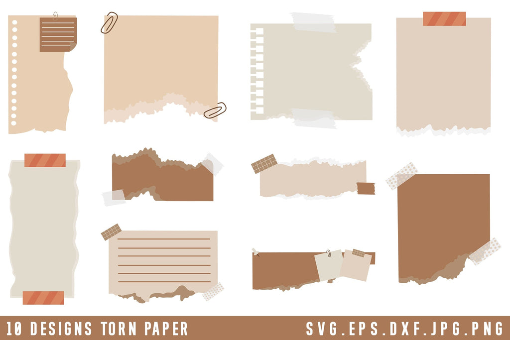 Torn Paper Clipart | Ripped Paper Sticker SVG - So Fontsy