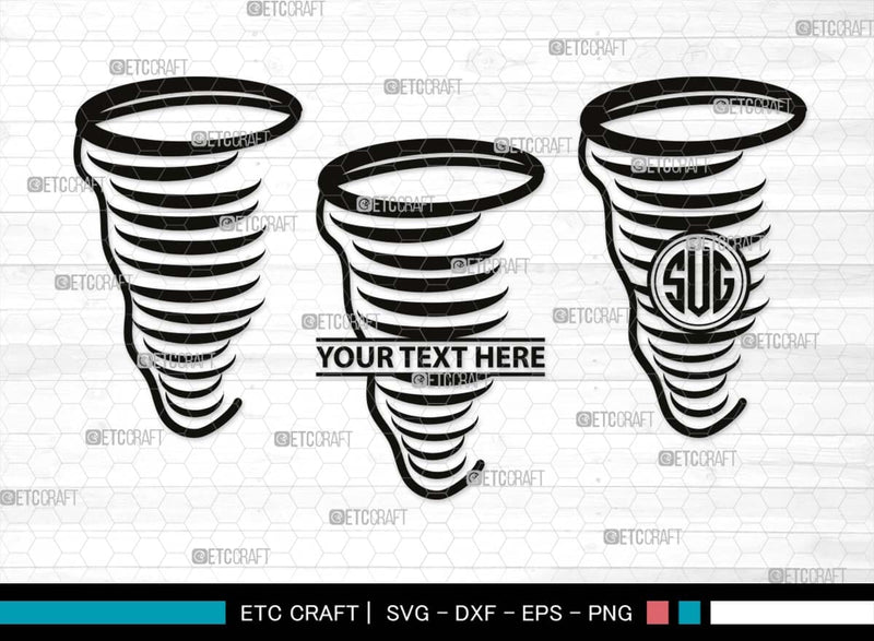 Tornado Monogram, Tornado Silhouette, Tornado SVG, Twister Svg ...