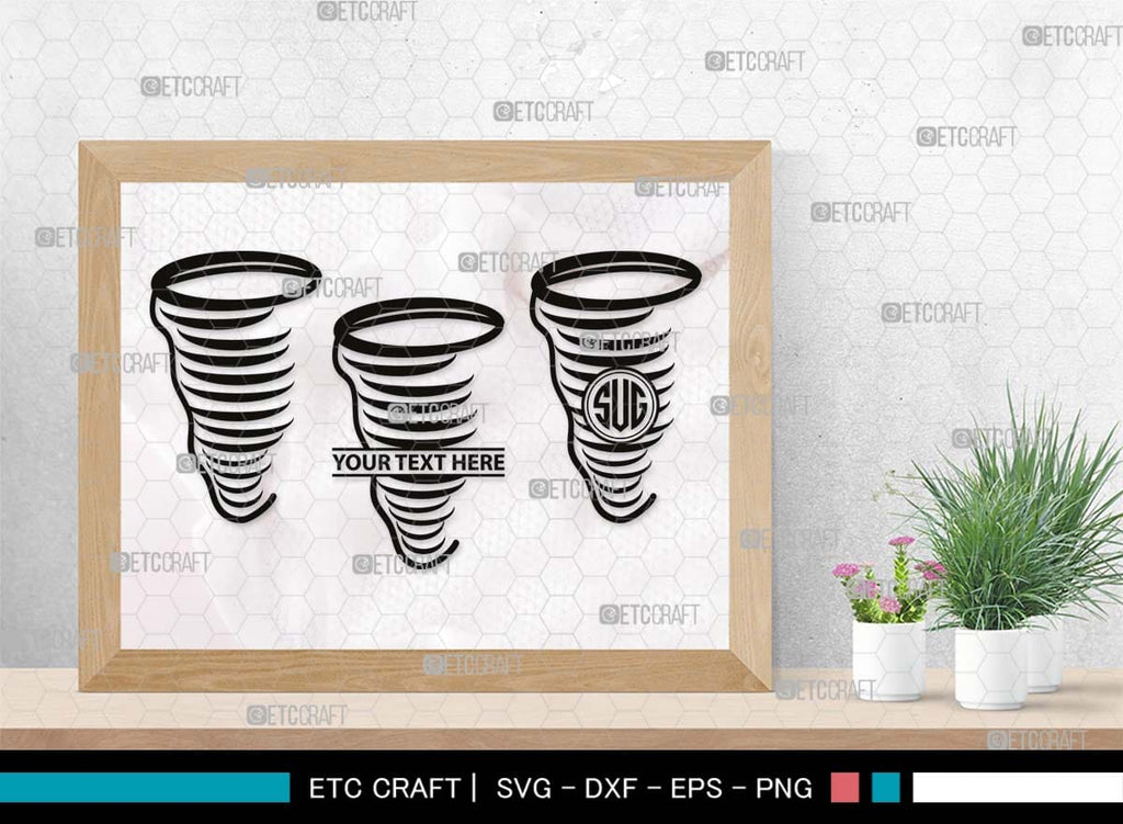 Tornado Monogram, Tornado Silhouette, Tornado SVG, Twister Svg ...