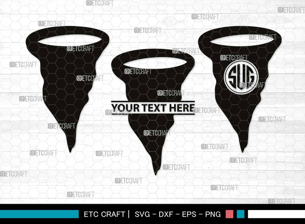 Tornado Monogram, Tornado Silhouette, Tornado SVG, Twister Svg ...