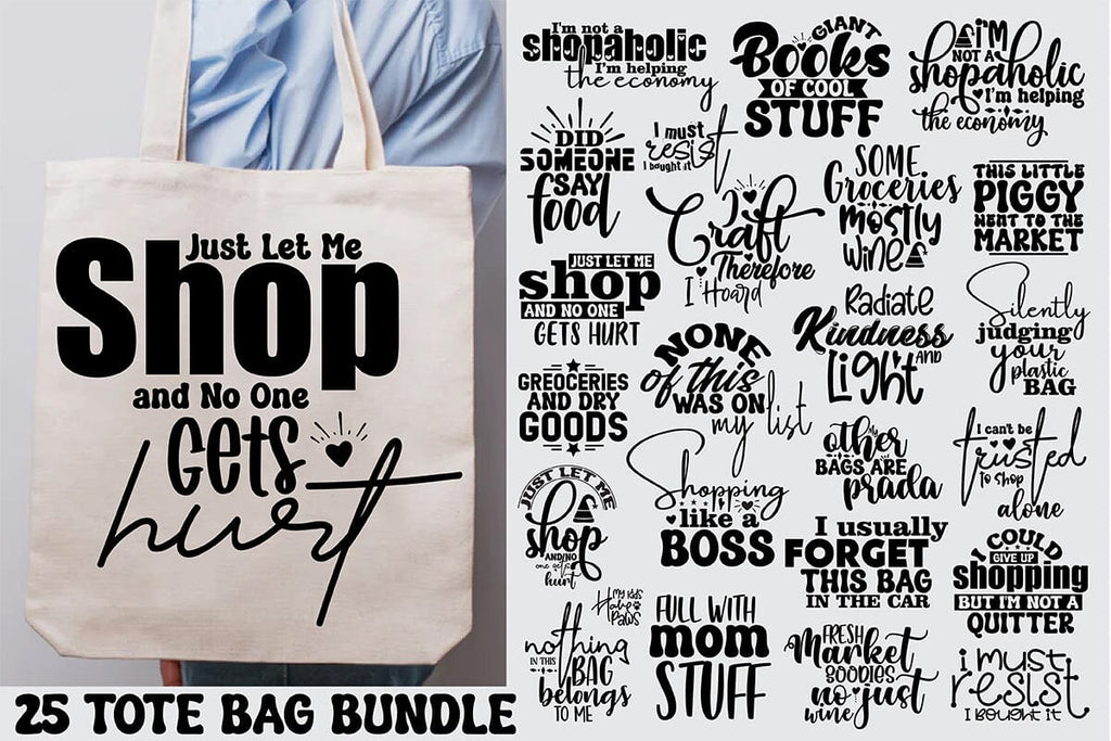 Tote bag svg bundle, Shopping Bag Svg - So Fontsy