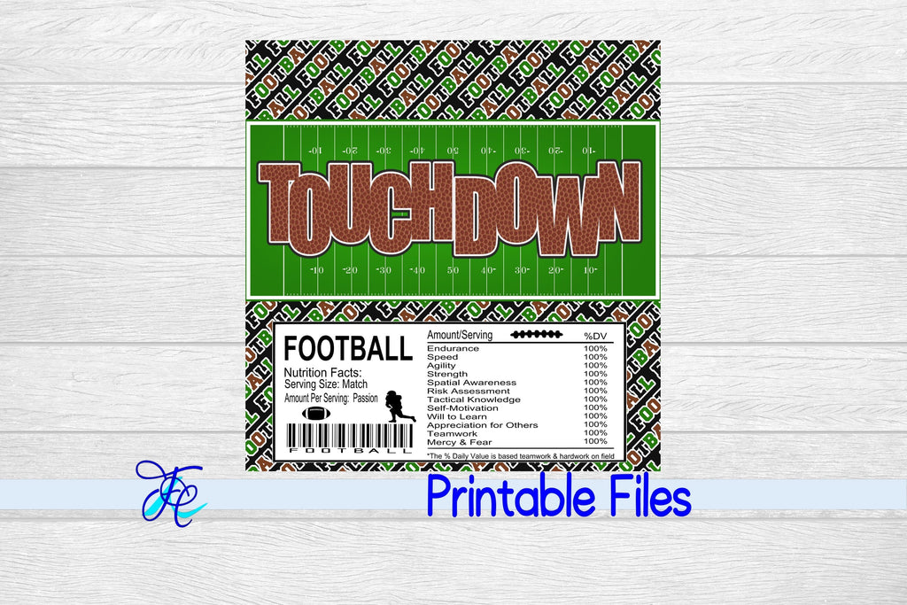Touchdown Candy Bar Wrapper - So Fontsy