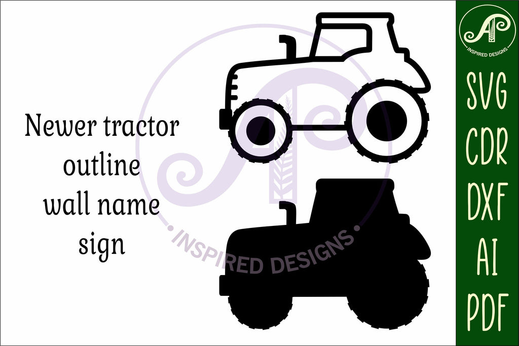 Tractor outline two layer name sign - So Fontsy