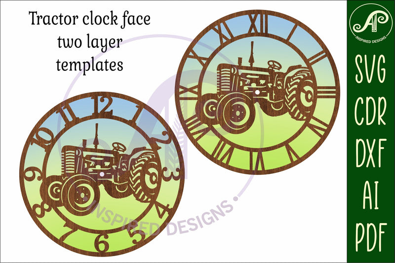 Tractor wall clock laser cut files, SVG file. vector - So Fontsy