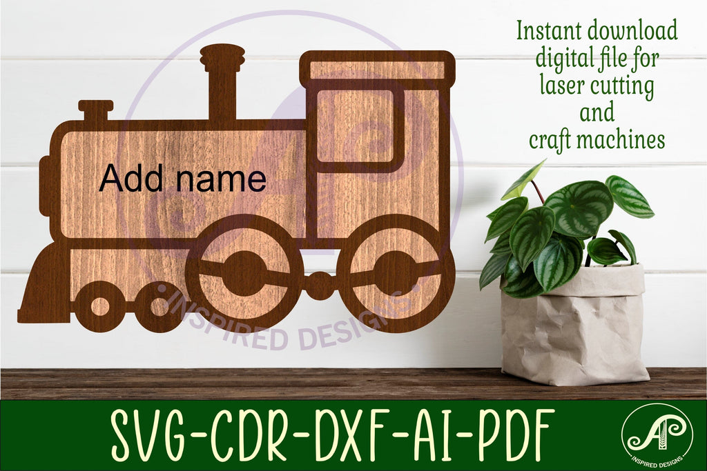 Train outline two layer name wall sign - So Fontsy