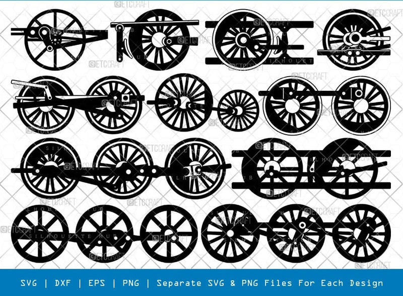Train Wheel Svg Cricut Cut Files Png Bundle, SB01124 - So Fontsy