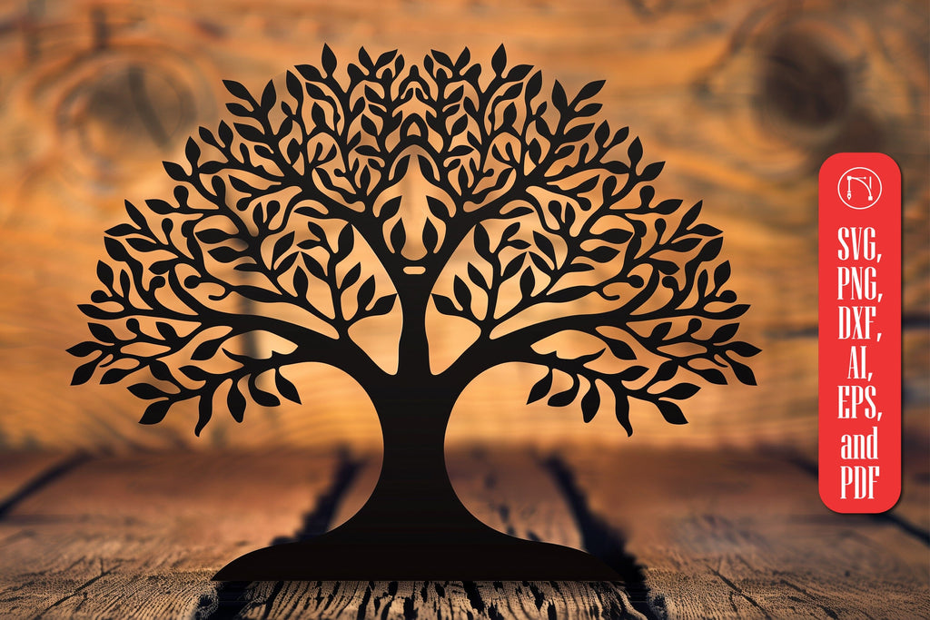 Tree Laser Cut SVG cut File - So Fontsy