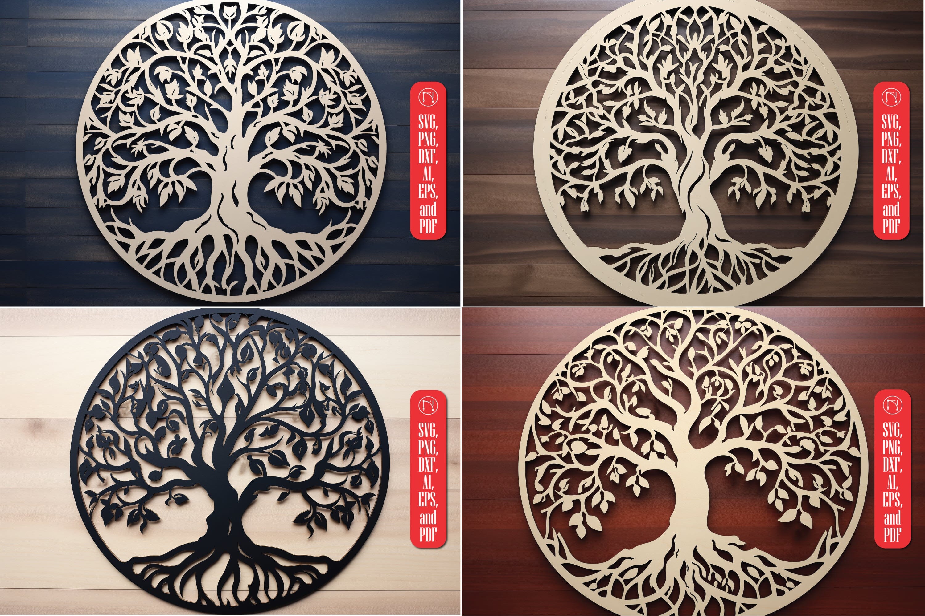 Tree of Life laser cut file SVG Bundle - So Fontsy
