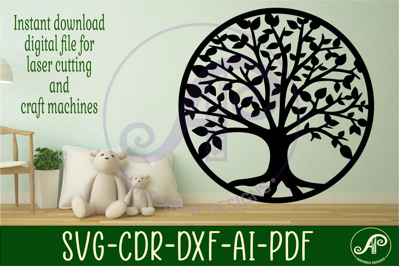 Tree of life wall sign svg laser cut file - So Fontsy