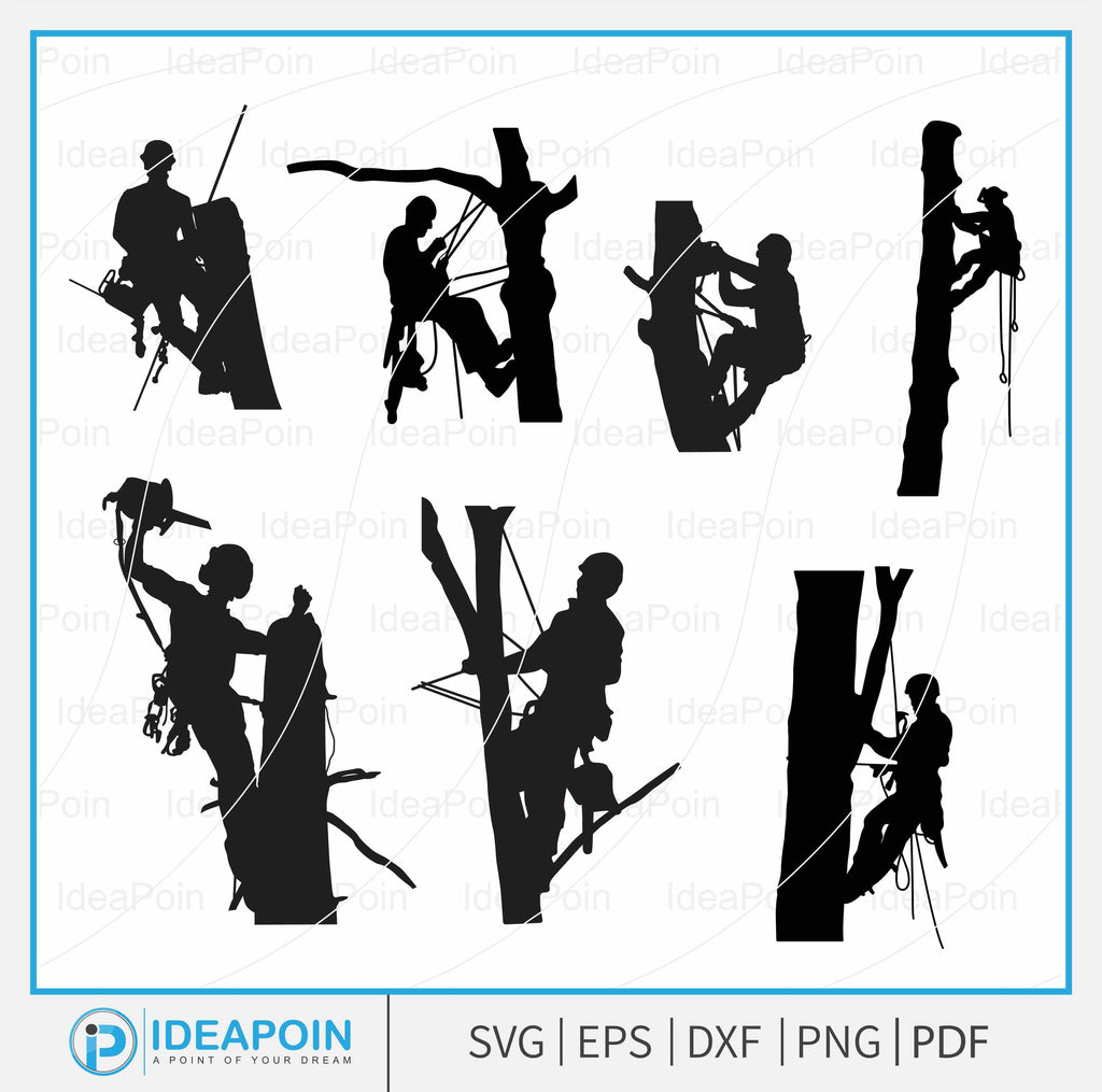 Tree Services svg, Tree Arborist SVG, Tree Climbing Png, Tree Cutter ...