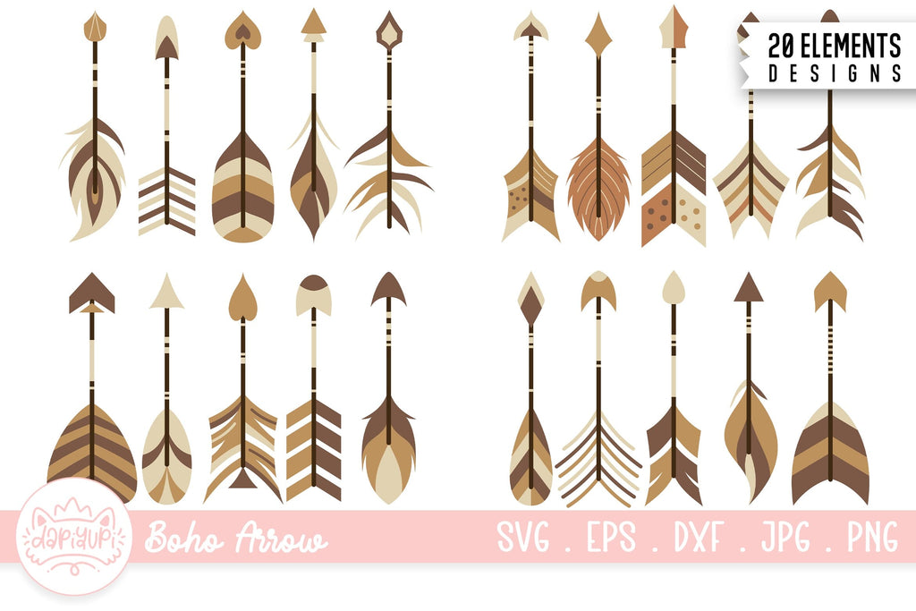 Tribal Boho Arrow Clipart Bundle - So Fontsy
