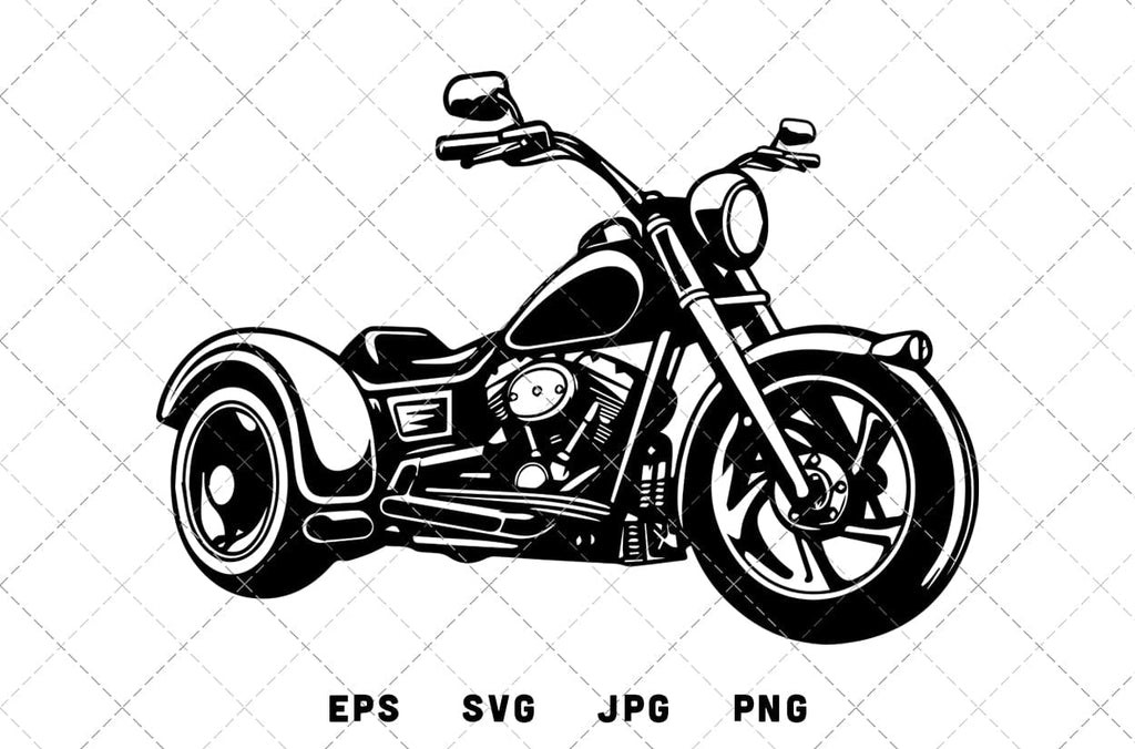 Trike Motorcycle Vector Graphics - JPG, SVG, PNG, EPS - Digital ...