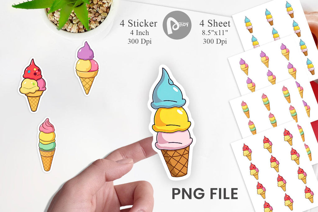Triple Scoop Sticker - So Fontsy