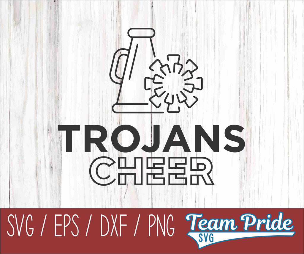 Trojans Cheer Line Art SVG Digital Download Printable - SVG, EPS, DXF ...