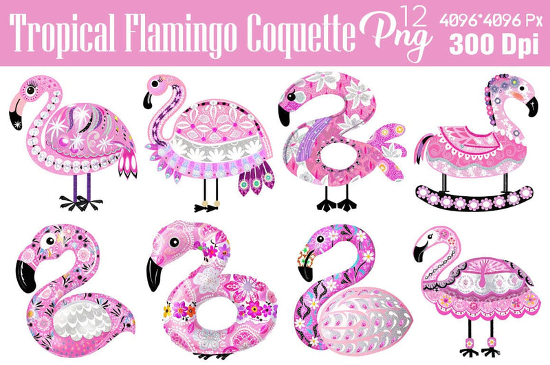 Tropical Flamingo Coquette Png, Summer - So Fontsy