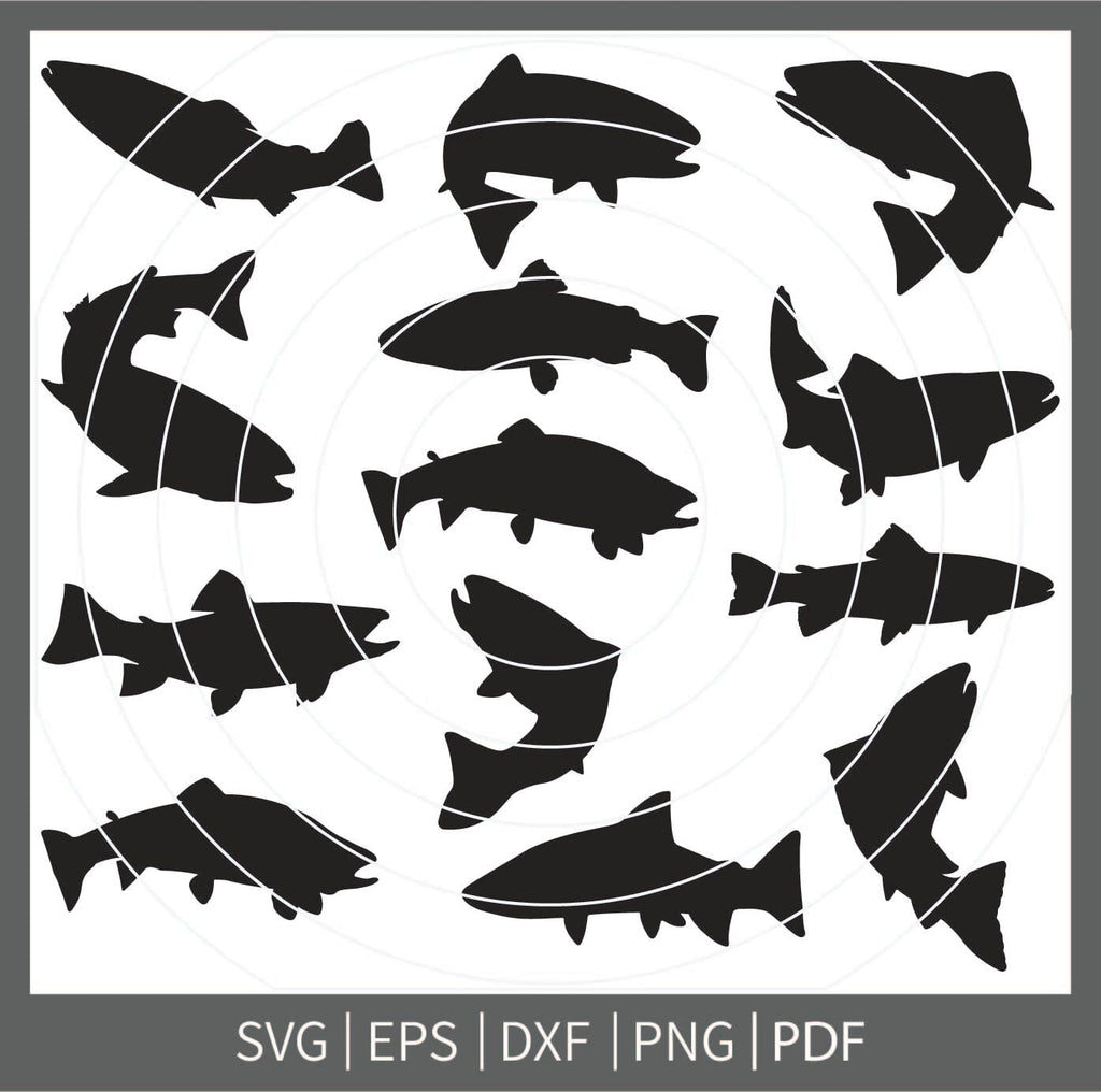 Trout Fish png, Trout Fish monograme, Trout Fish Vector, Trout Fishing ...