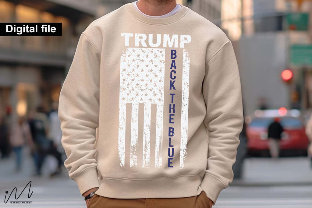 Trump back the blue svg, Trump t-shirt, Trump and flag, Trump president ...