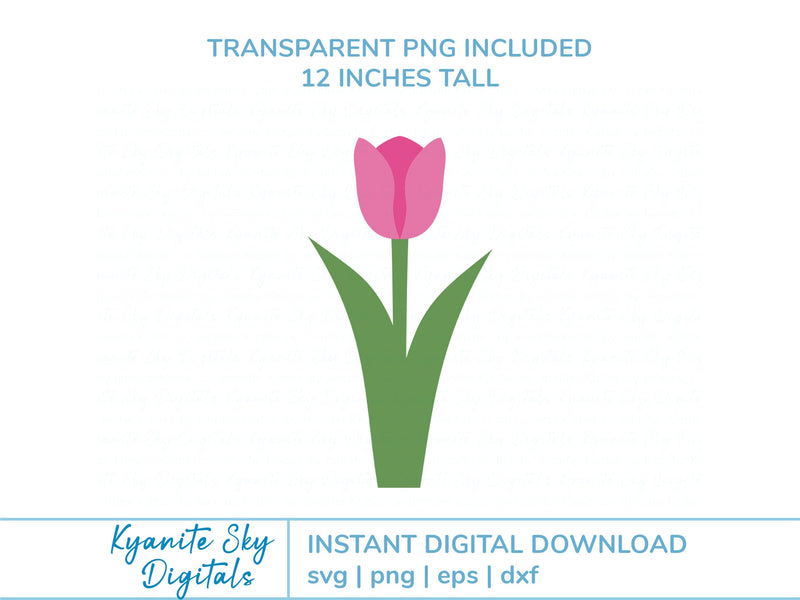 Tulip Flower Gift Tag SVG layered cut files - So Fontsy