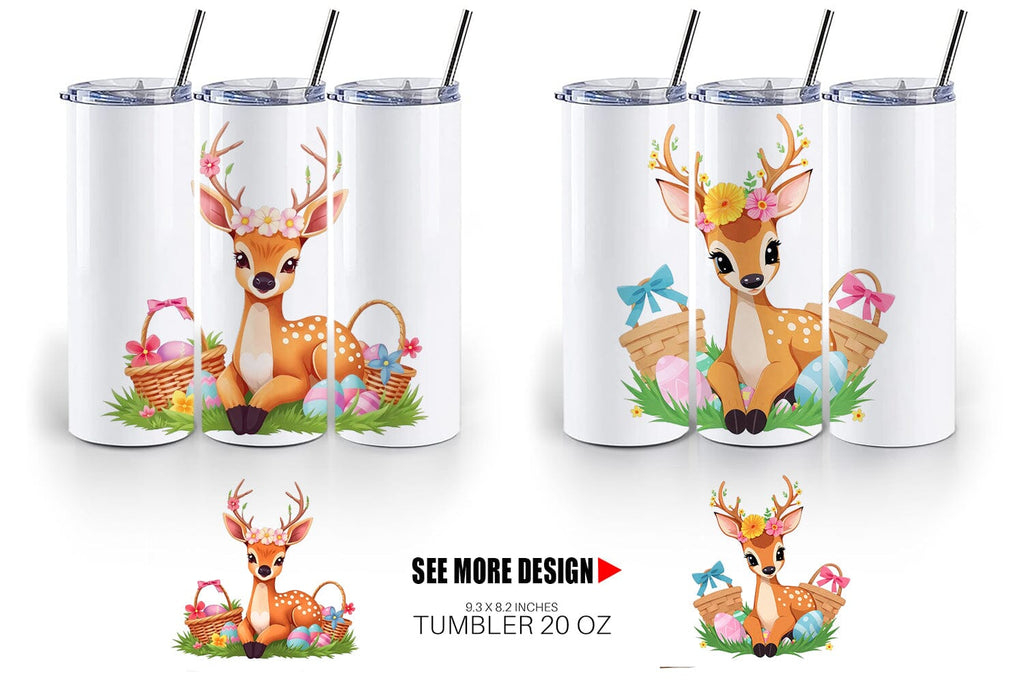 Tumbler Easter Deer - So Fontsy
