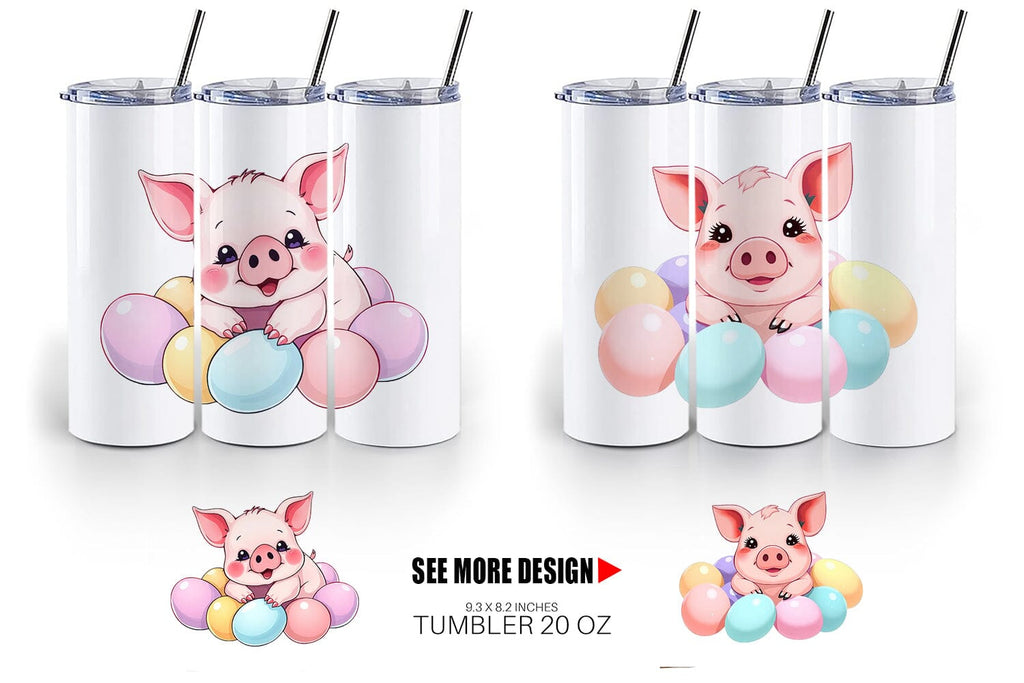 Tumbler Easter Pig - So Fontsy