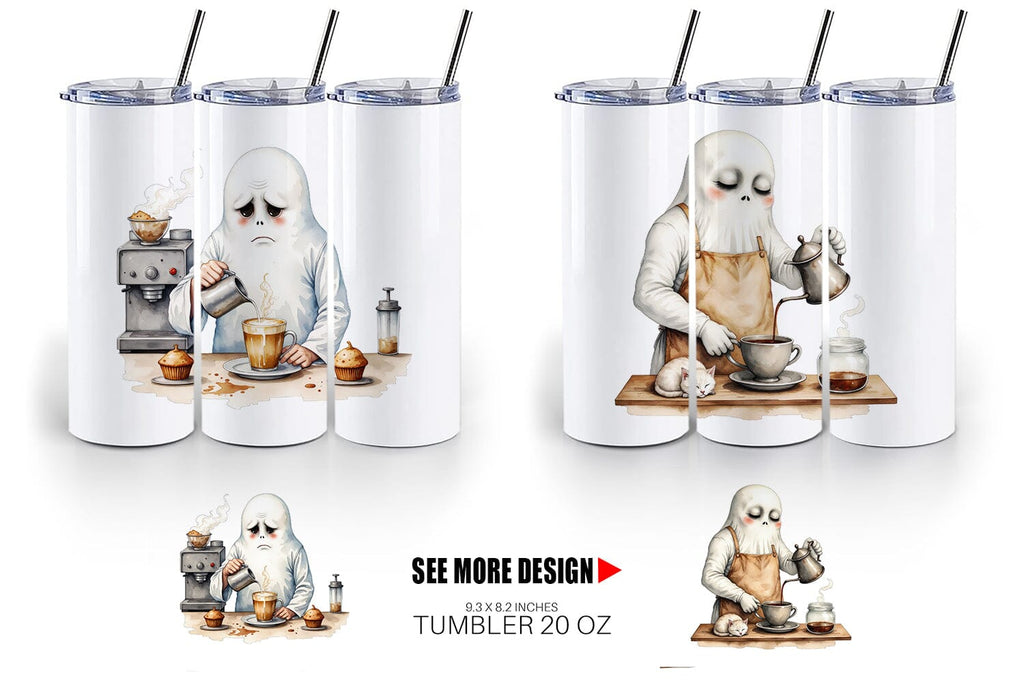 Tumbler Grumpy Ghost Barista - So Fontsy