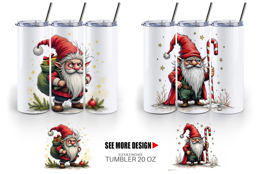 Tumbler Grumpy Gnome Christmas - So Fontsy