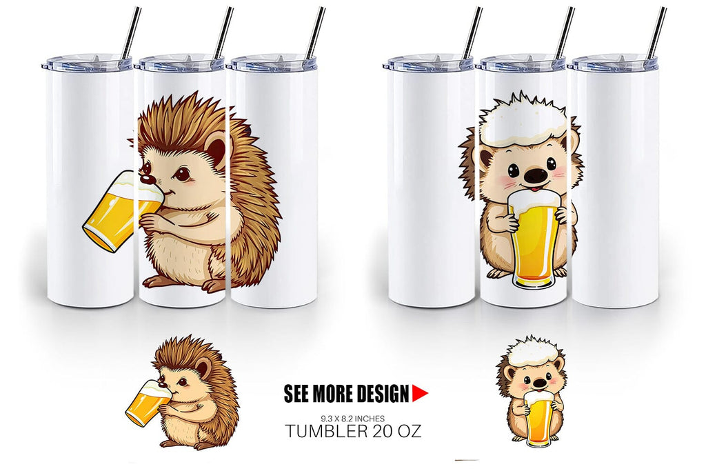 Tumbler Hedgehog Beer Day - So Fontsy