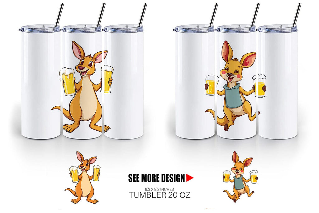Tumbler Kangaroo Beer Day - So Fontsy