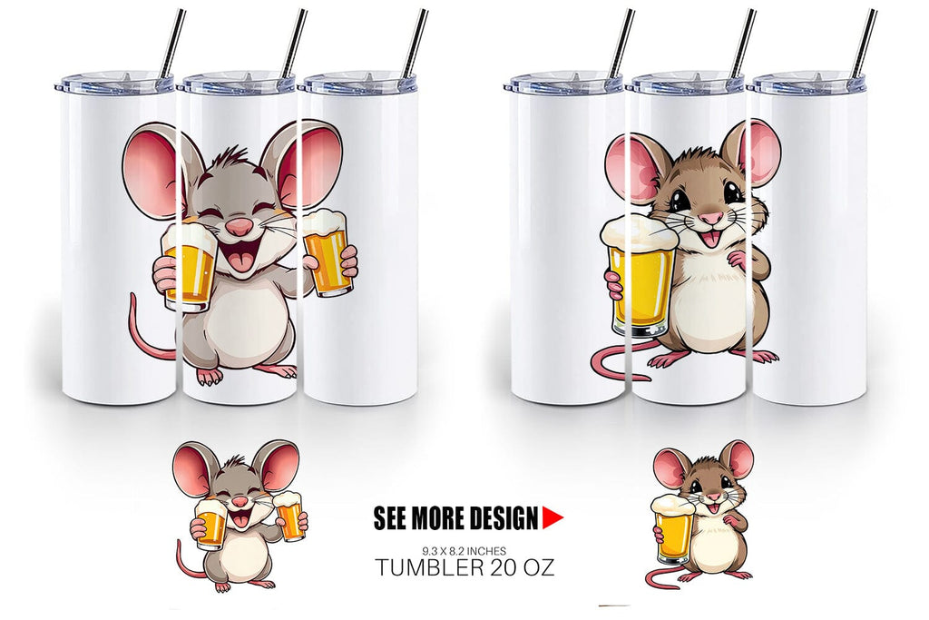 Tumbler Mouse Beer Day - So Fontsy