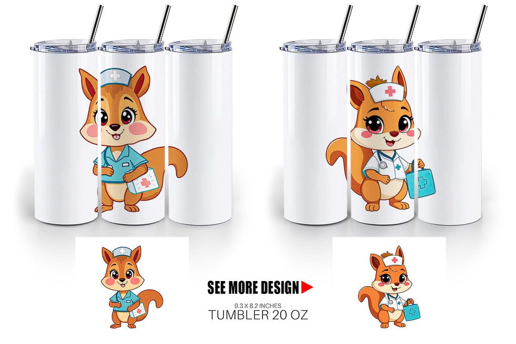 Tumbler Nurse Squirrel - So Fontsy