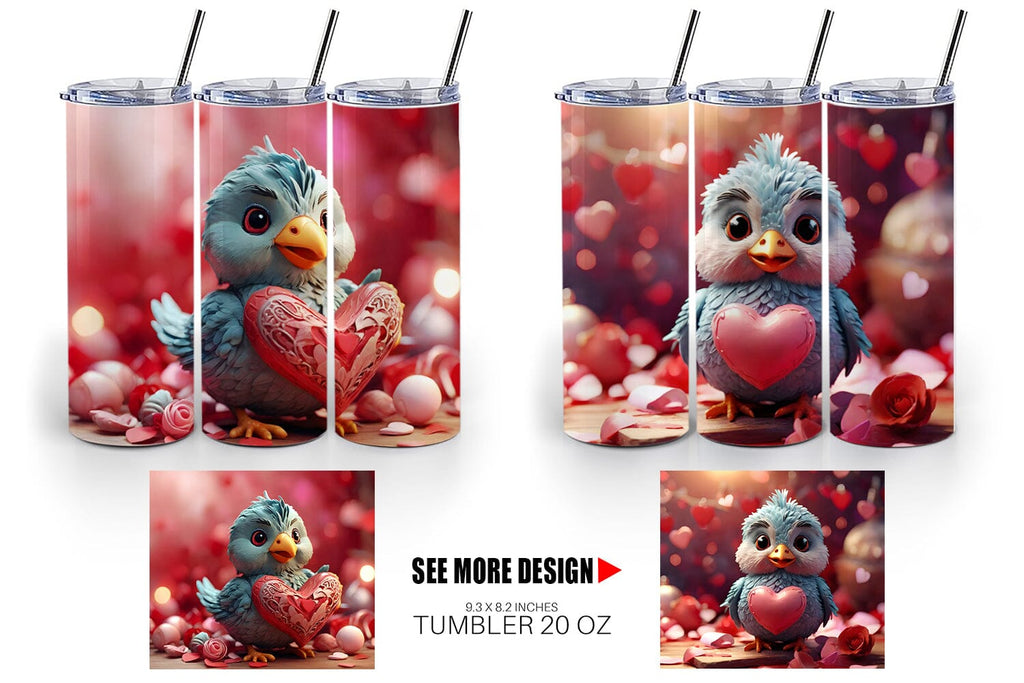 Tumbler Wrap Valentine Kalavinka Bird - So Fontsy