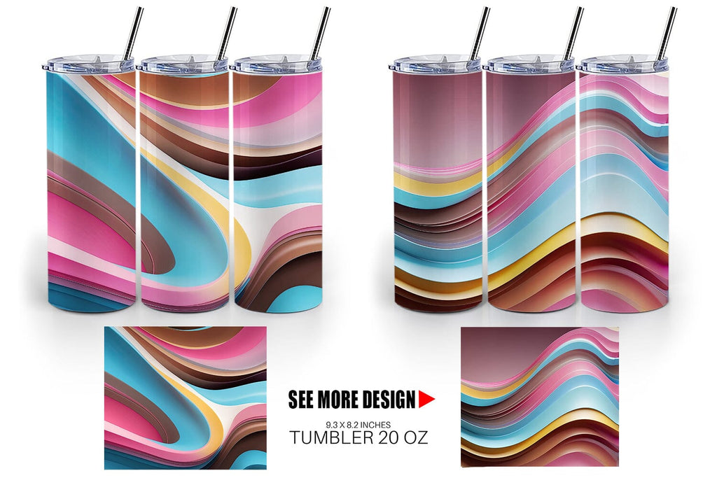 Tumbler Wrap Wave Pastel - So Fontsy