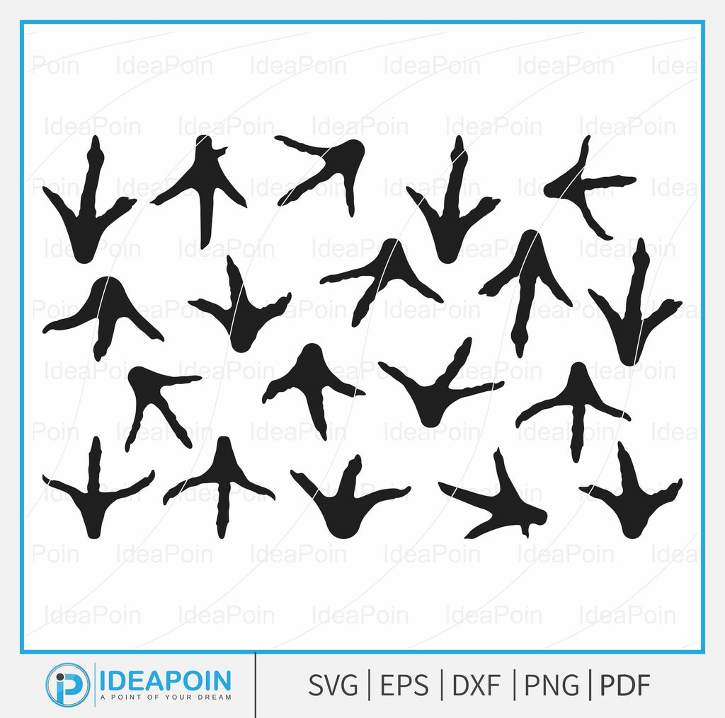Turkey Feet svg, Turkey Track Vector, Traces of birds, simple Turkey ...