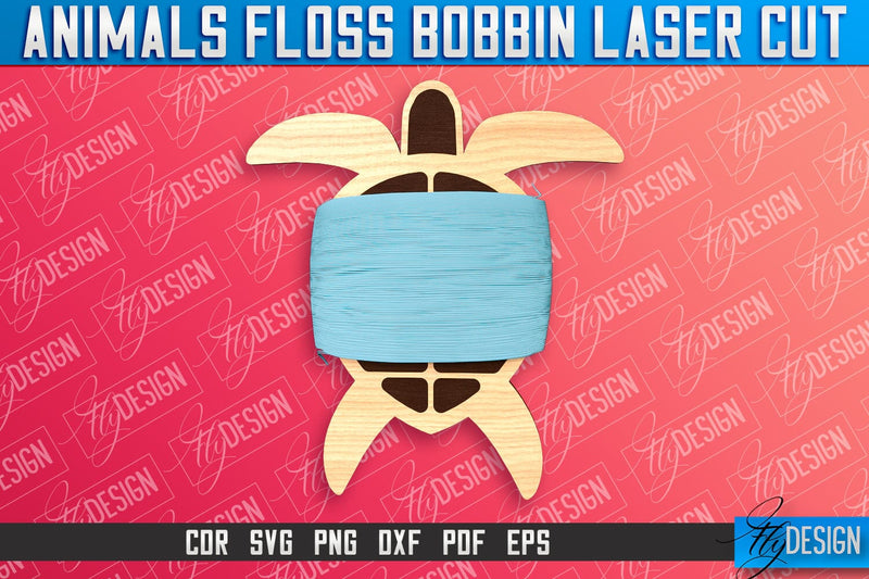 Turtle Floss Bobbins Laser Cut | Laser Cut Design | CNC File - So Fontsy