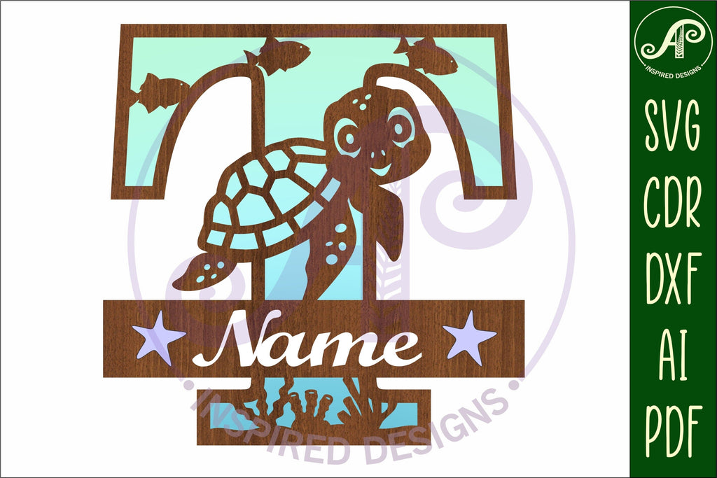 Turtle ocean Capital Monogram letter T SVG - So Fontsy