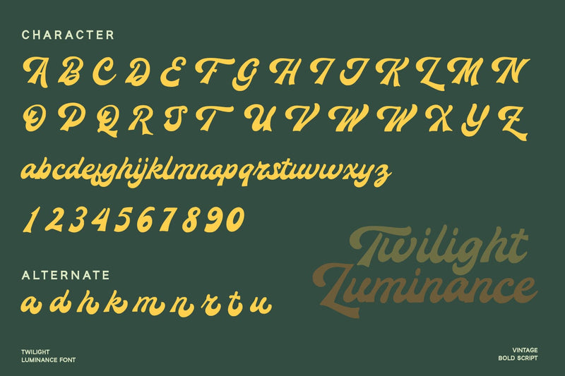 Twilight Luminance - Vintage Script - So Fontsy