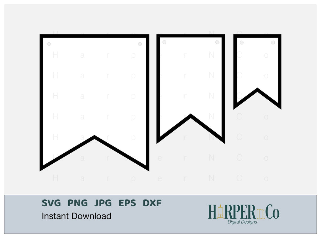 Two-point Banner SVG PNG Cut EPS File - So Fontsy