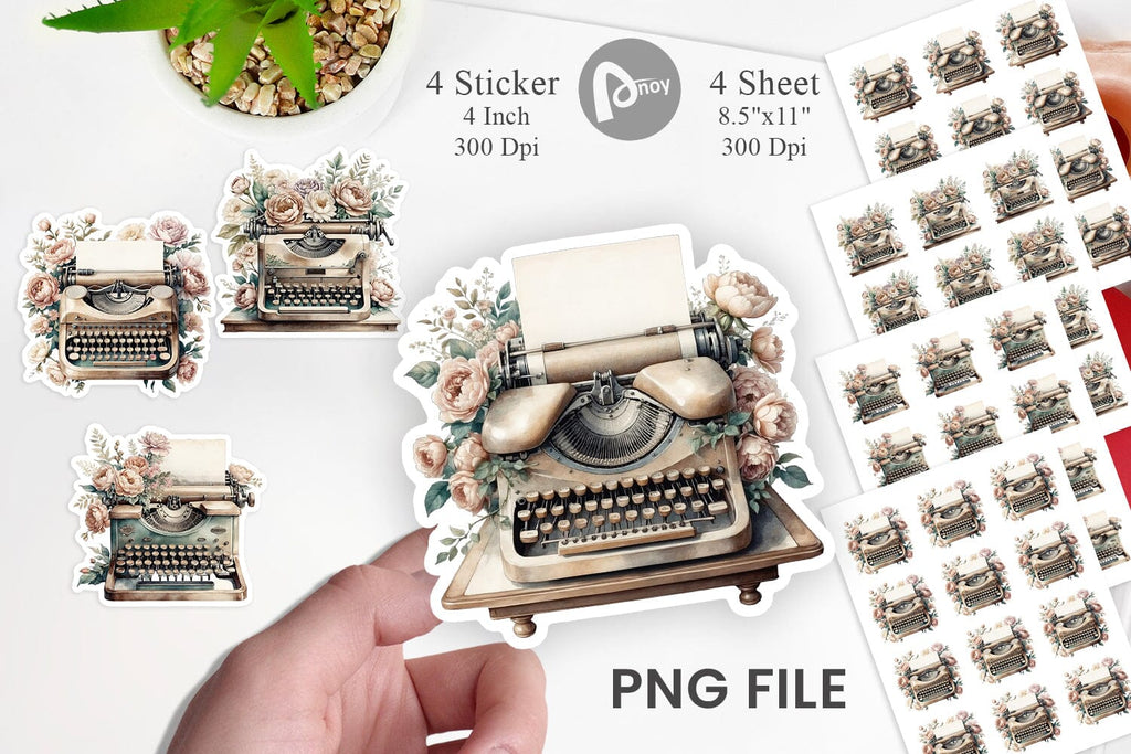 Typewriter Sticker - So Fontsy