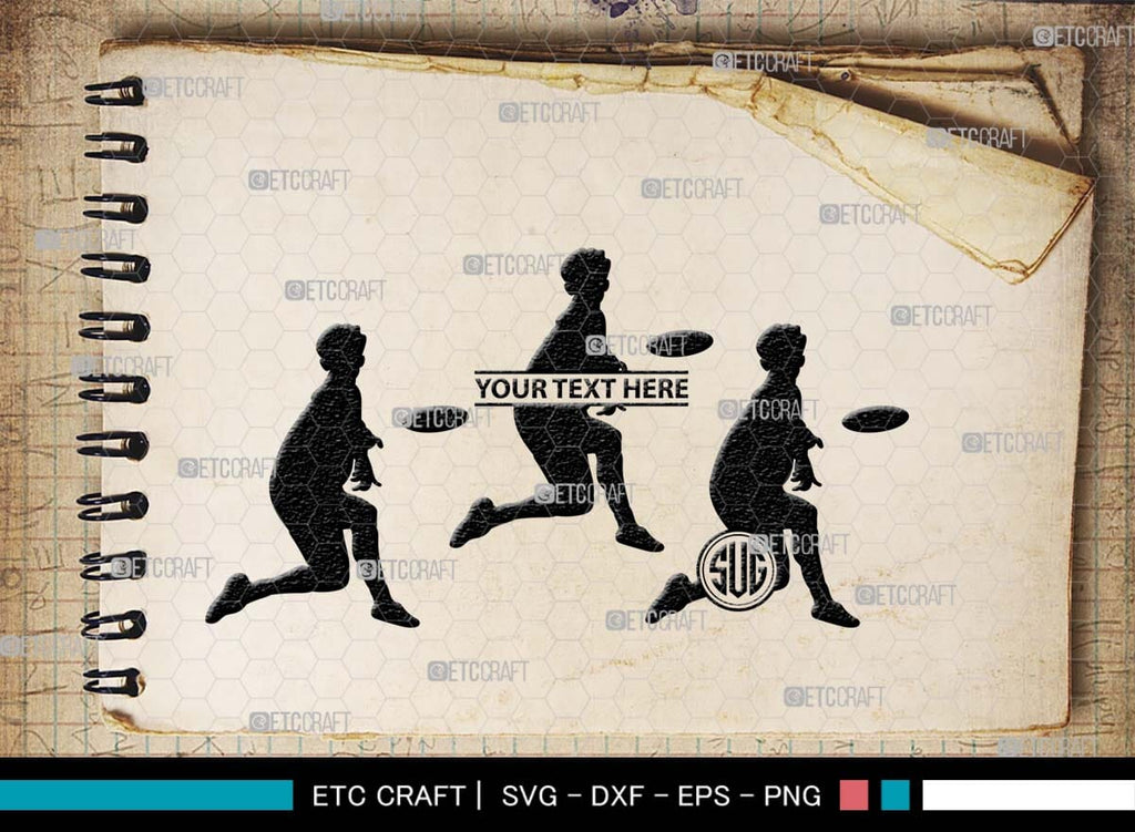 Ultimate Frisbee Monogram, Ultimate Frisbee Silhouette, Ultimate ...