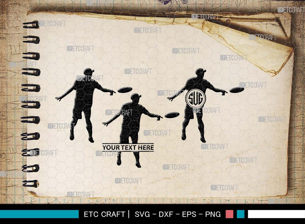 Ultimate Frisbee Monogram, Ultimate Frisbee Silhouette, Ultimate ...