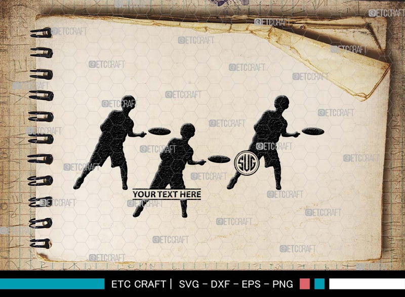 Ultimate Frisbee Monogram, Ultimate Frisbee Silhouette, Ultimate ...