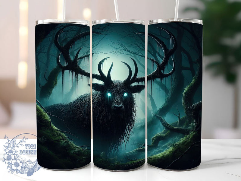 Umbral Stag Gothic Tumbler Wrap, Gothic Monster Wrap, Halloween Beast ...