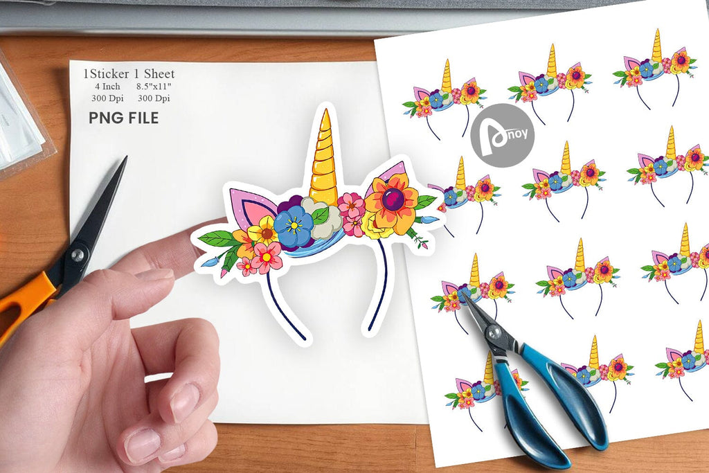 Unicorn Headband Sticker - So Fontsy