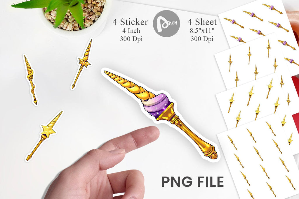 Unicorn Magic Wand Sticker - So Fontsy