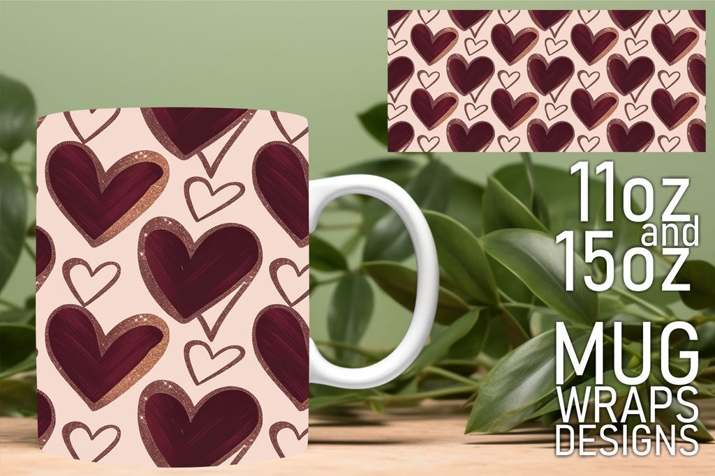 Unique mug wraps for sublimation, perfect for DIY projects! , Heart ...