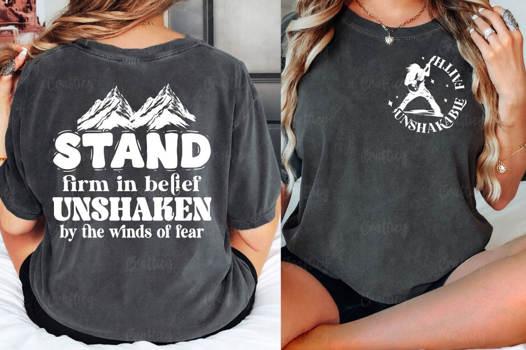 Unshakable faith Front and Back SVG T shirt Design - So Fontsy