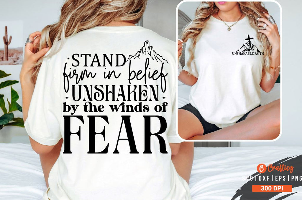 Unshakable faith Front and Back SVG T shirt Design - So Fontsy